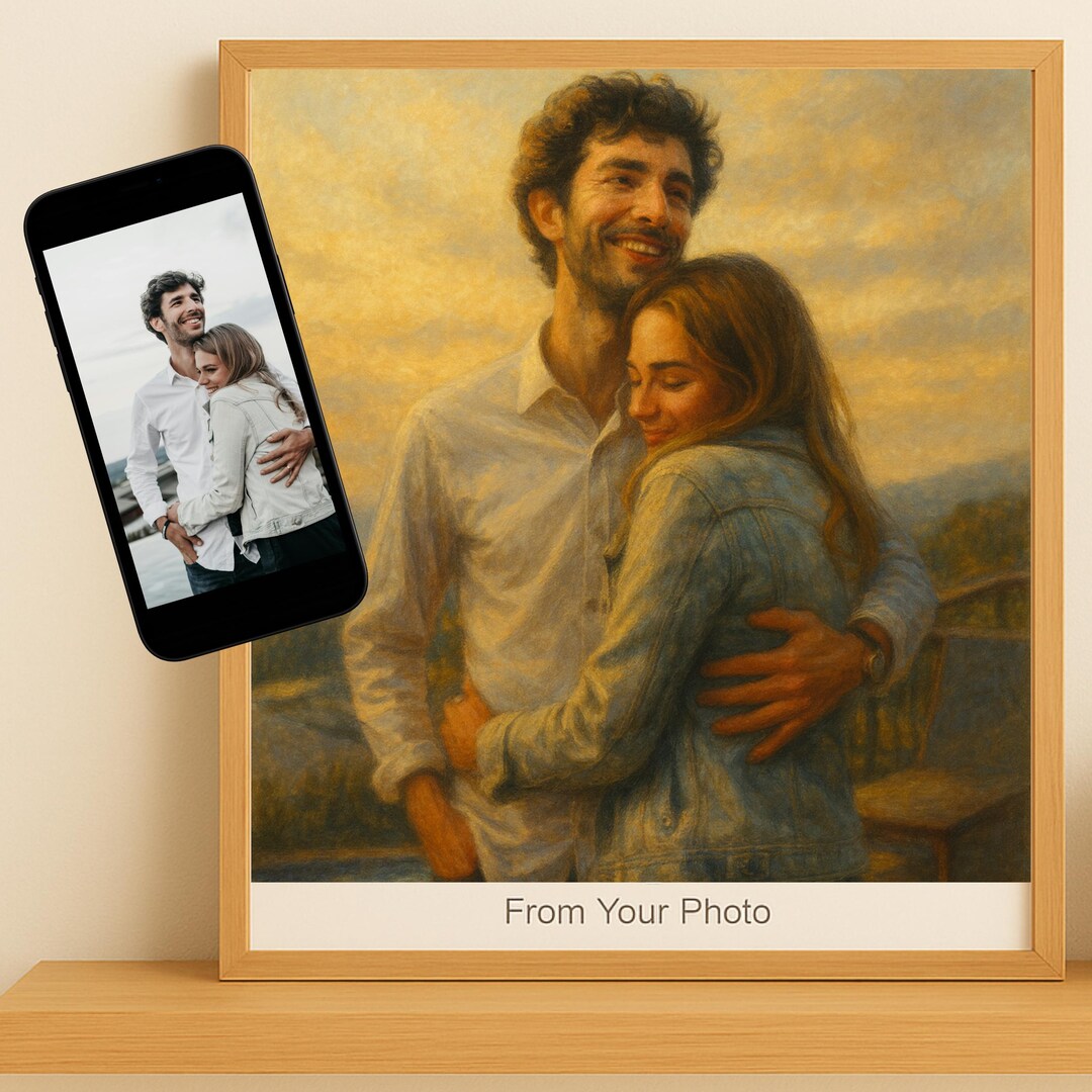 Semi Realistic Couple Portrait From Photo – Wedding & Anniversary Gift ...