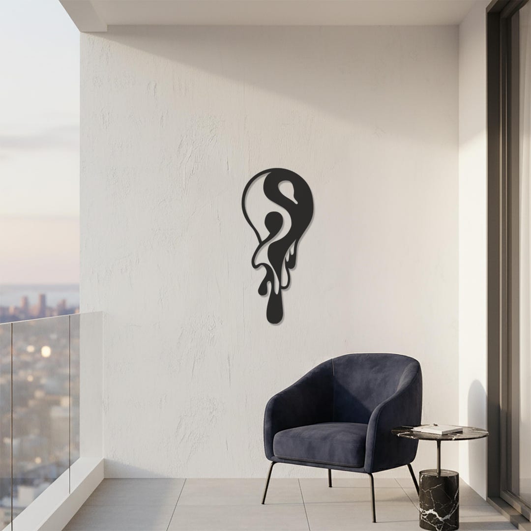 Yin Yang Metal Wall Art, Dripping Liquid Yin Yang Decor, Modern Zen ...