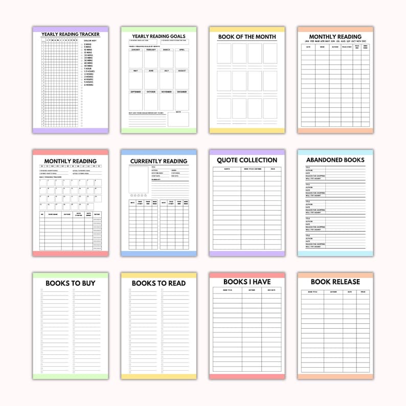 Editable Reading Planner Bundle, Book Review, 100 Books Challenge ...