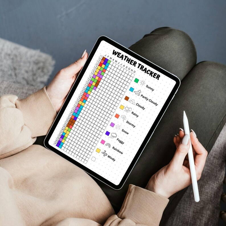 Weather Tracker Printable | Yearly & Monthly Weather Log PDF | Bullet ...