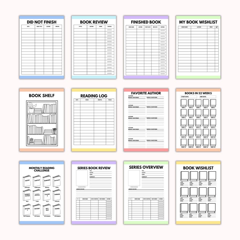 Editable Reading Planner Bundle, Book Review, 100 Books Challenge ...
