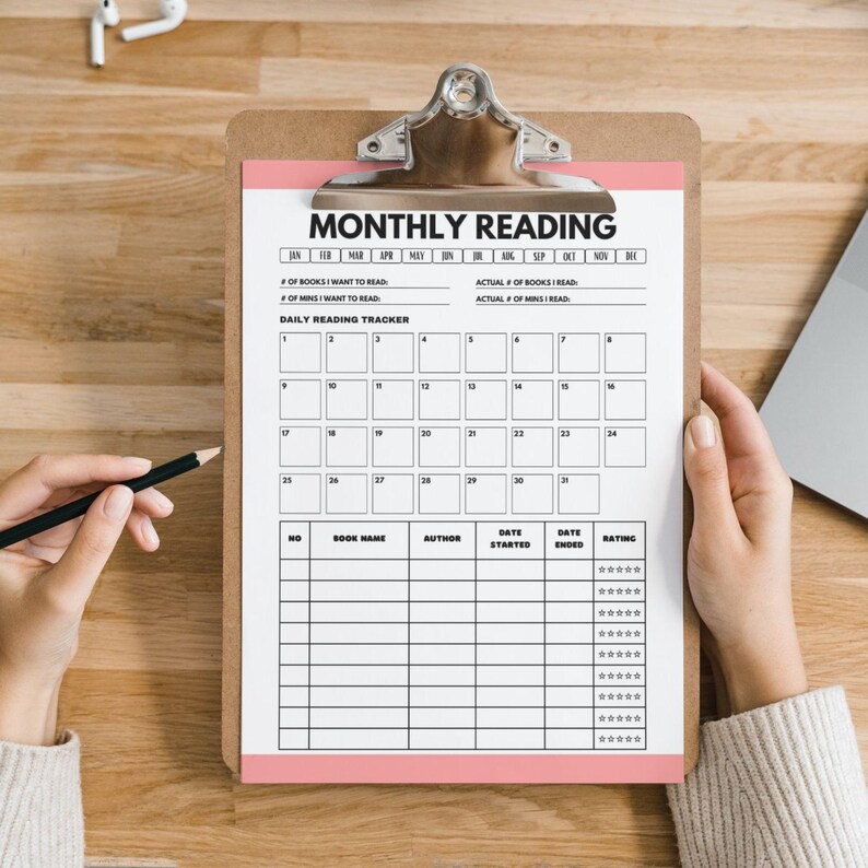 Reading Journal Printable | Book Tracker, Challenges, Review (PDF ...