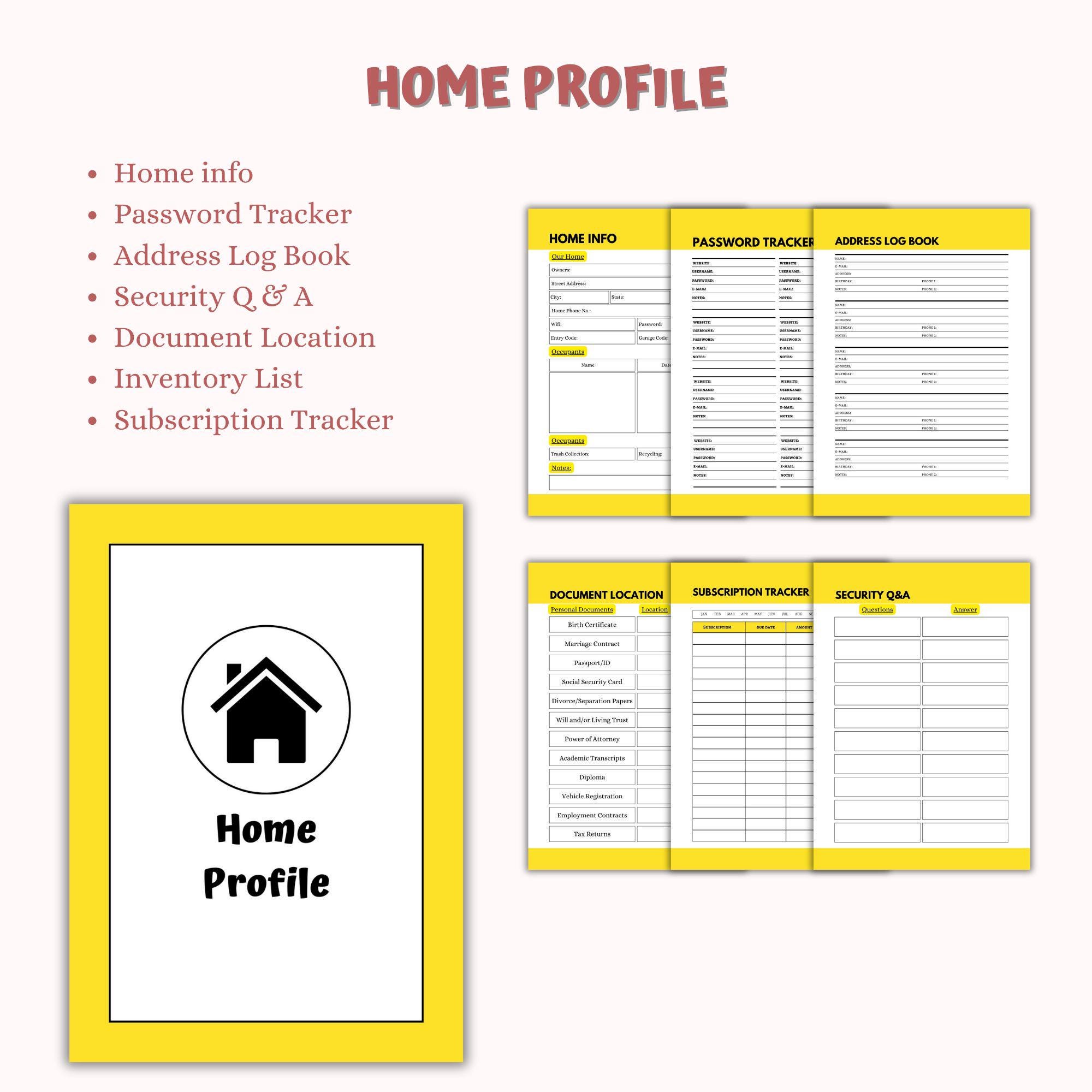 Emergency Binder Printable: Home & Medical Information, Life Planner ...