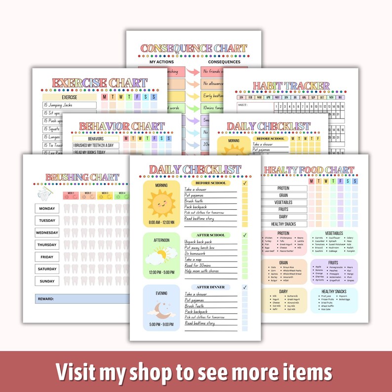 Editable Kids Chore Chart Printable | Daily and Weekly Routine ...