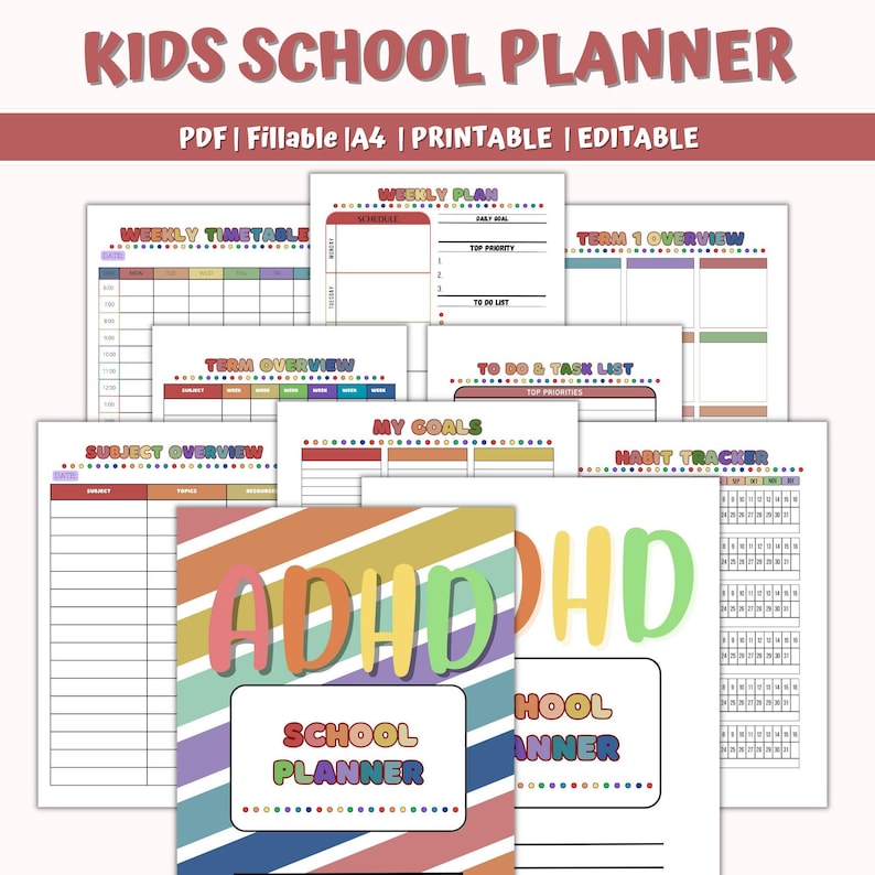 2025-2026 Student Digital Planner, Study Organizer (PDF) - Etsy Australia
