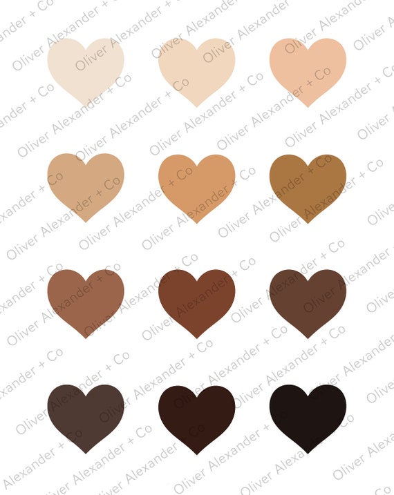 Printable Skin Color Hearts SVG PNG JPEG Unity Png Black - Etsy