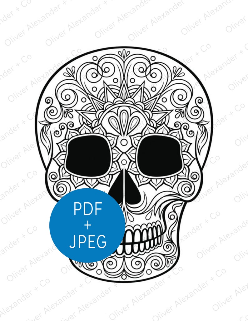 30 Sugar Skull Coloring Book Pages PDF - Etsy