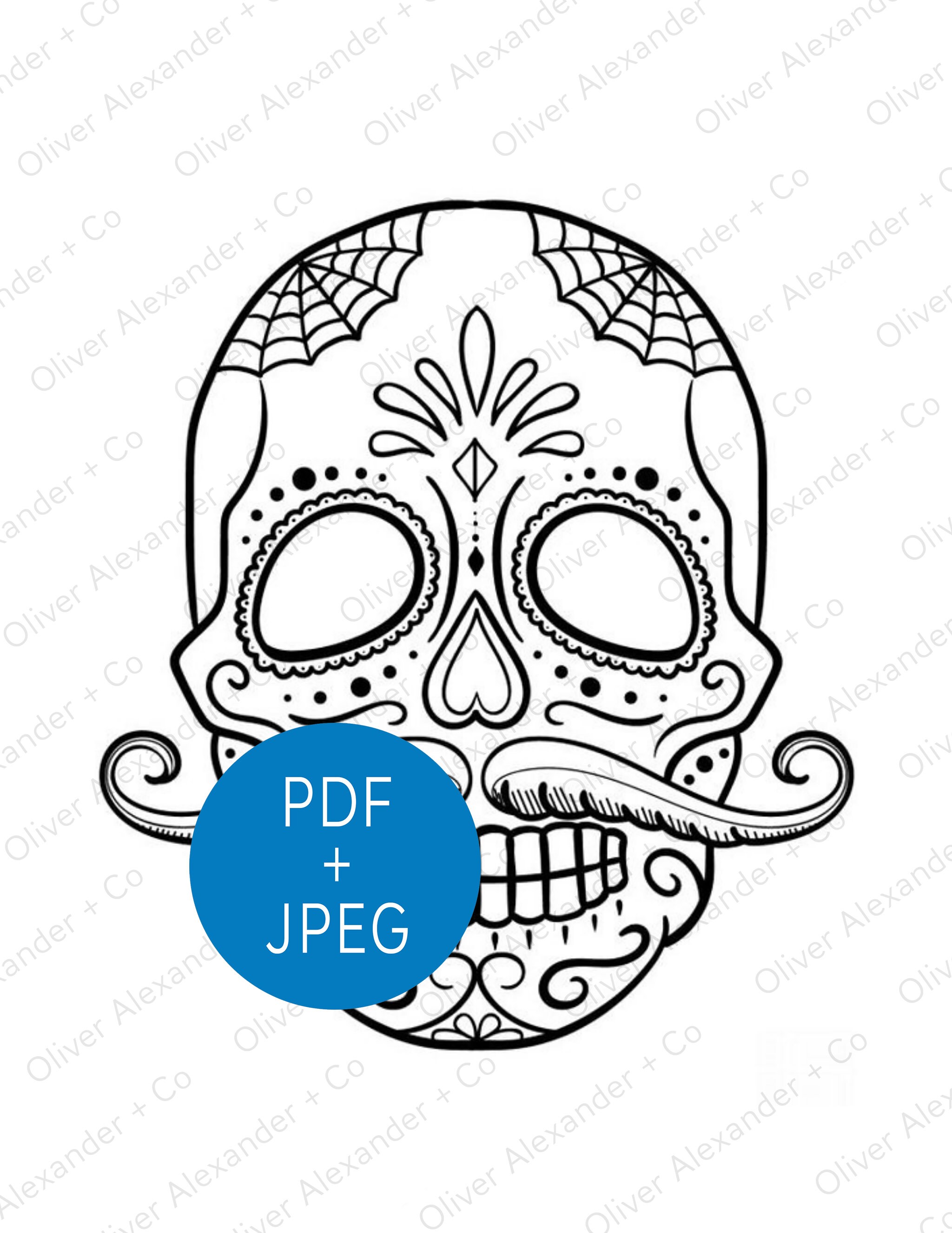 30 Sugar Skull Coloring Book Pages PDF | Etsy
