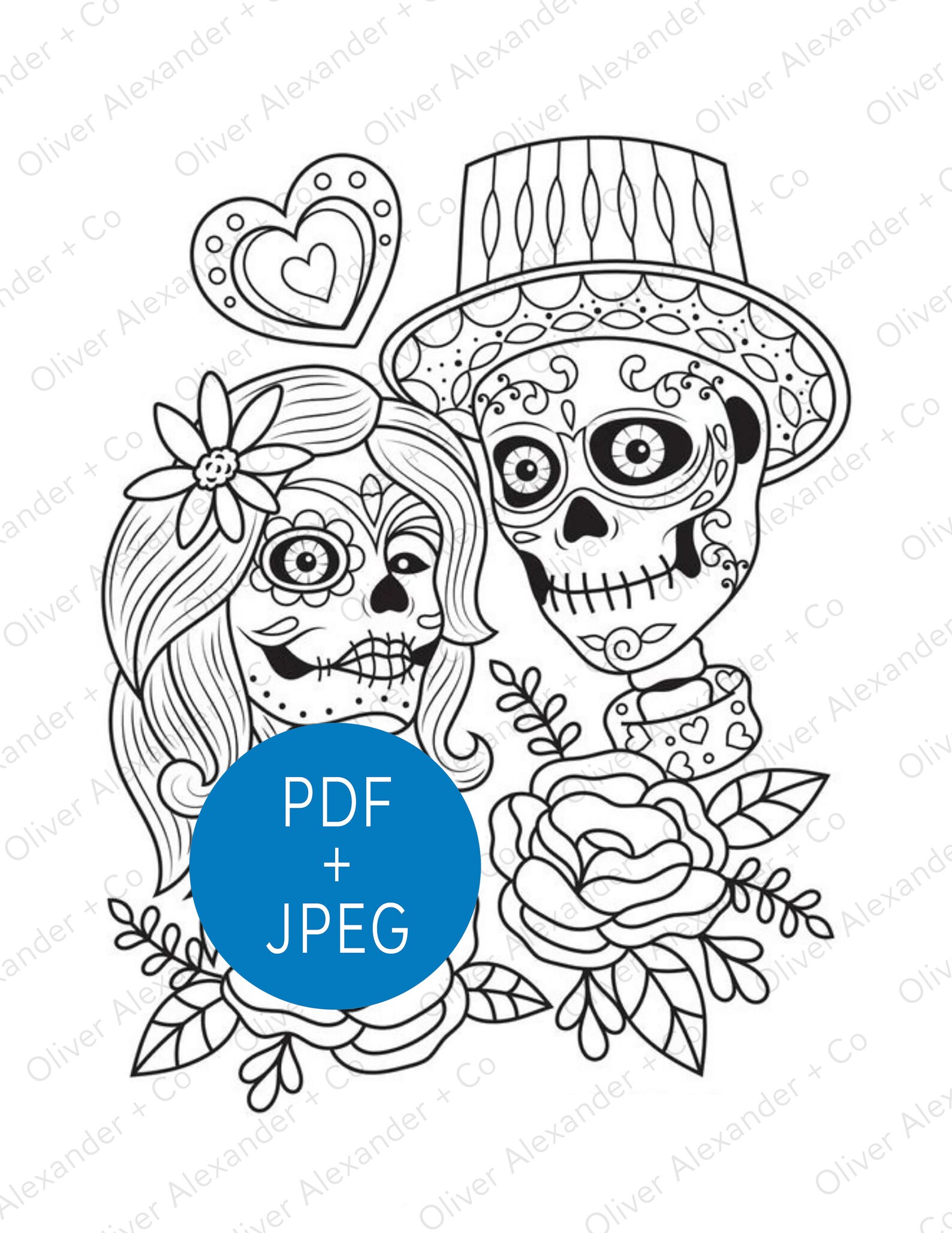 30 Sugar Skull Coloring Book Pages PDF - Etsy