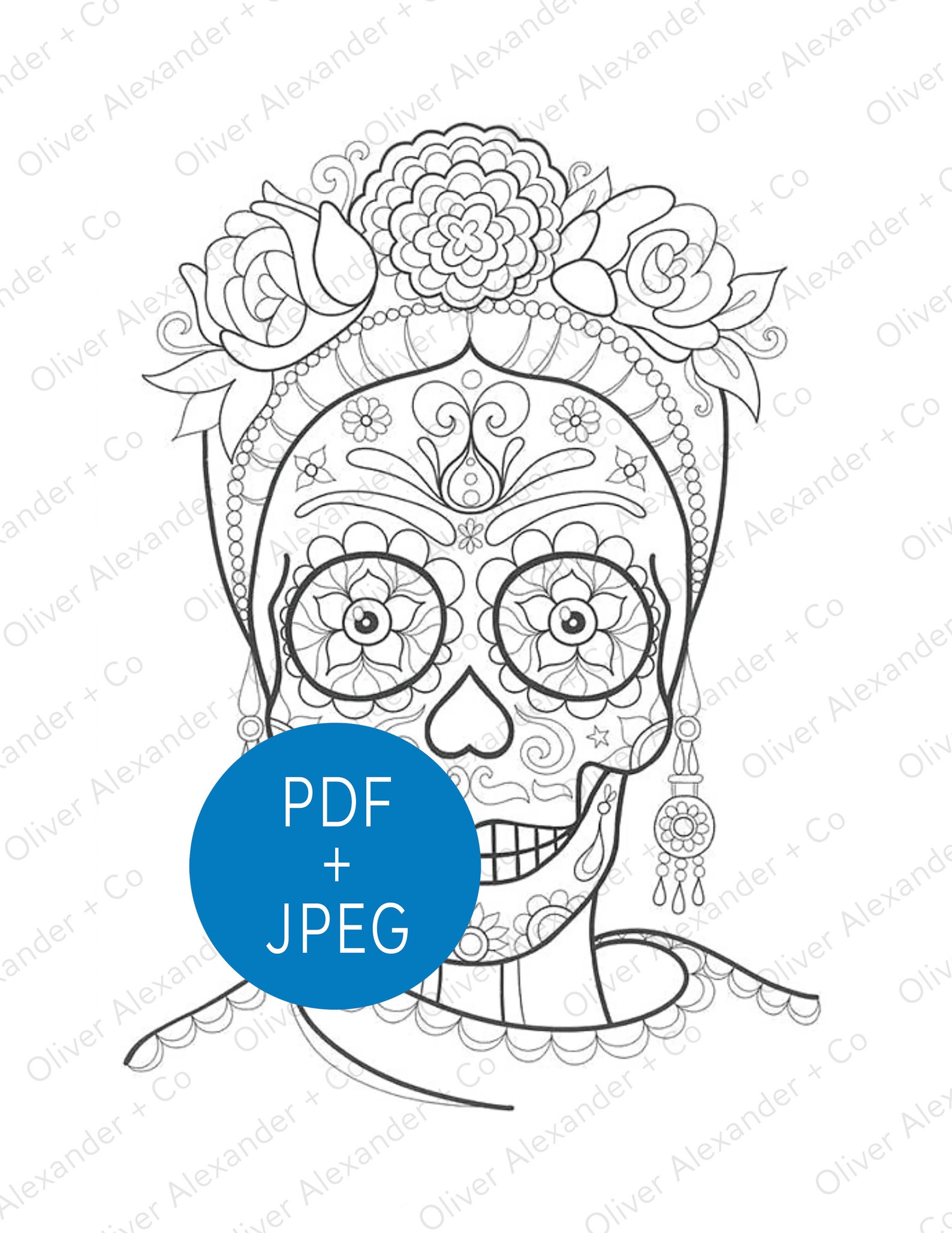 30 Sugar Skull Coloring Book Pages PDF - Etsy
