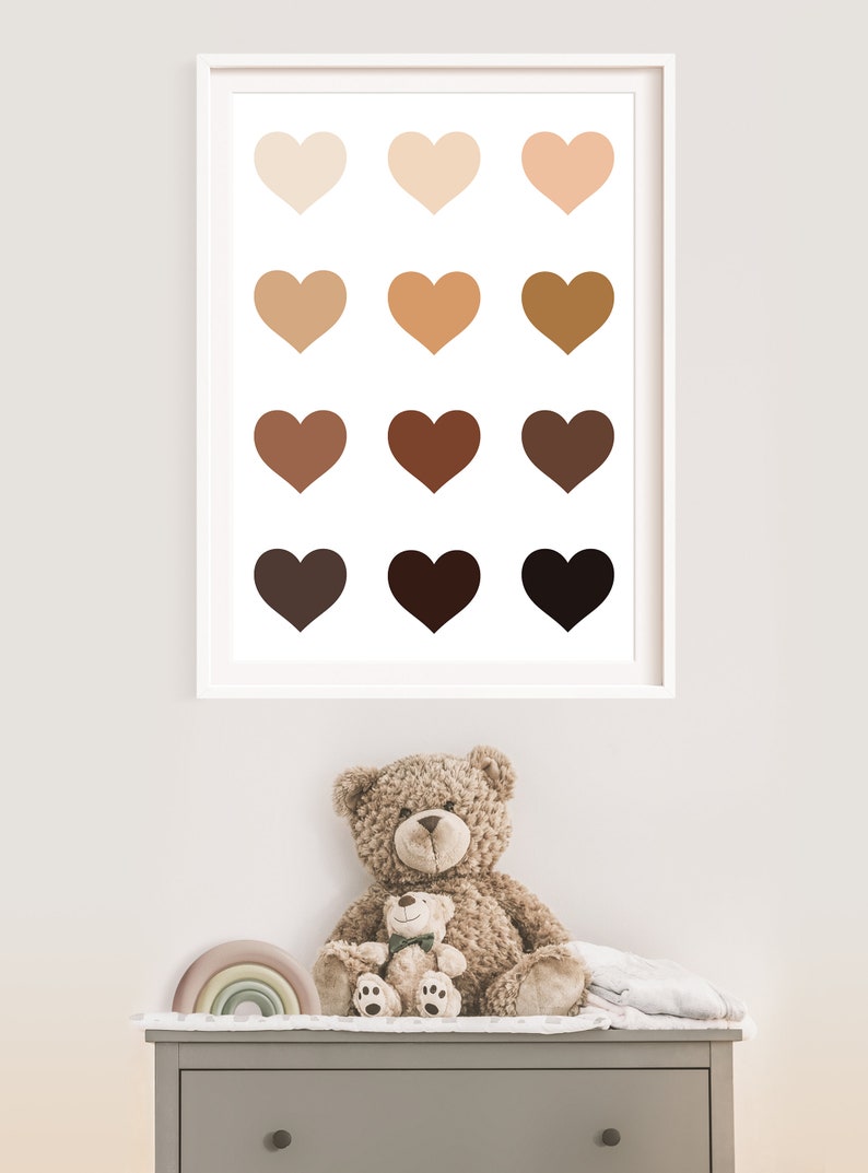 Printable Skin Color Hearts SVG + PNG + JPEG, Unity Png, Black Lives ...