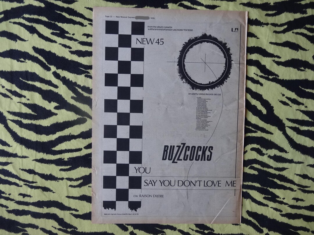 Original 1979 Buzzcocks Tour Advert/poster, Rare Vintage Poster "you ...