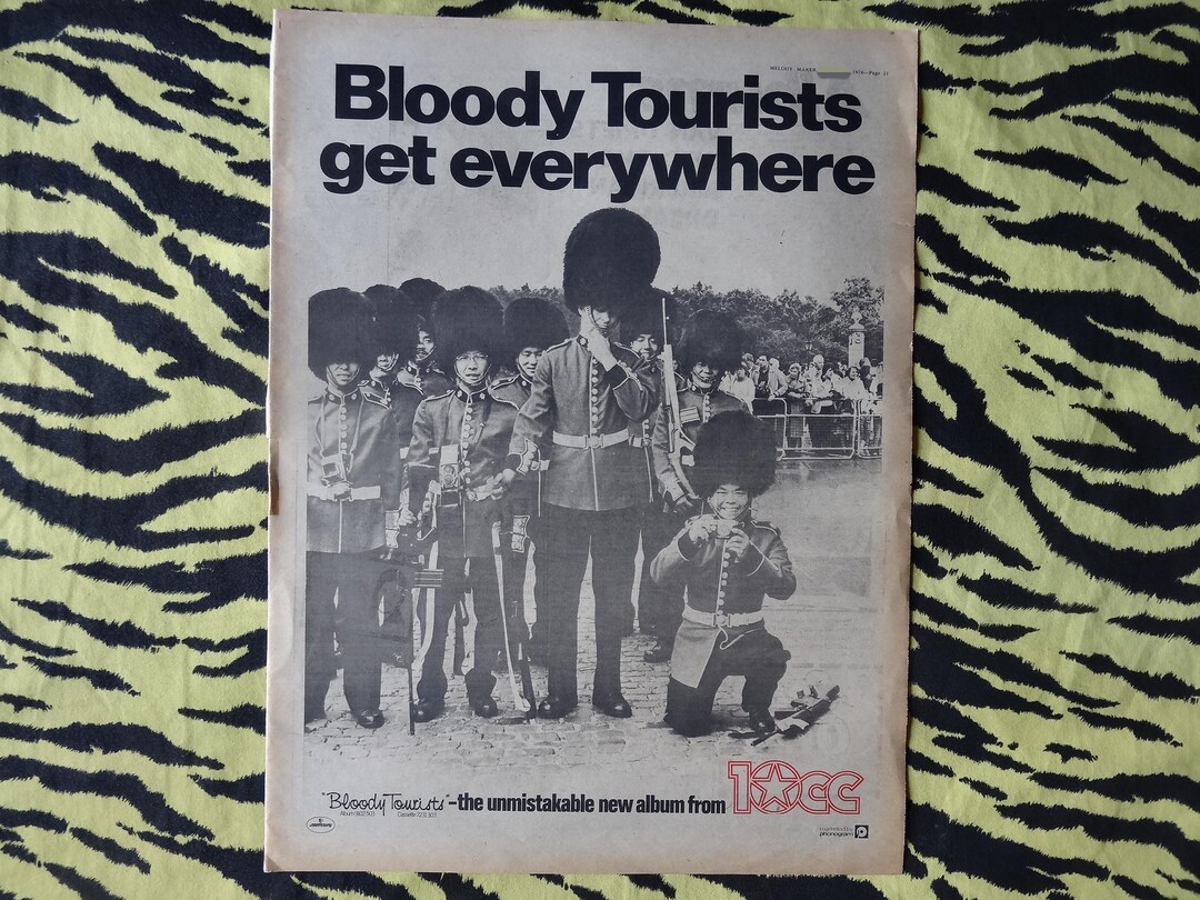 Original 1978 10cc Advert/poster, Rare Vintage Poster "bloody Tourists ...