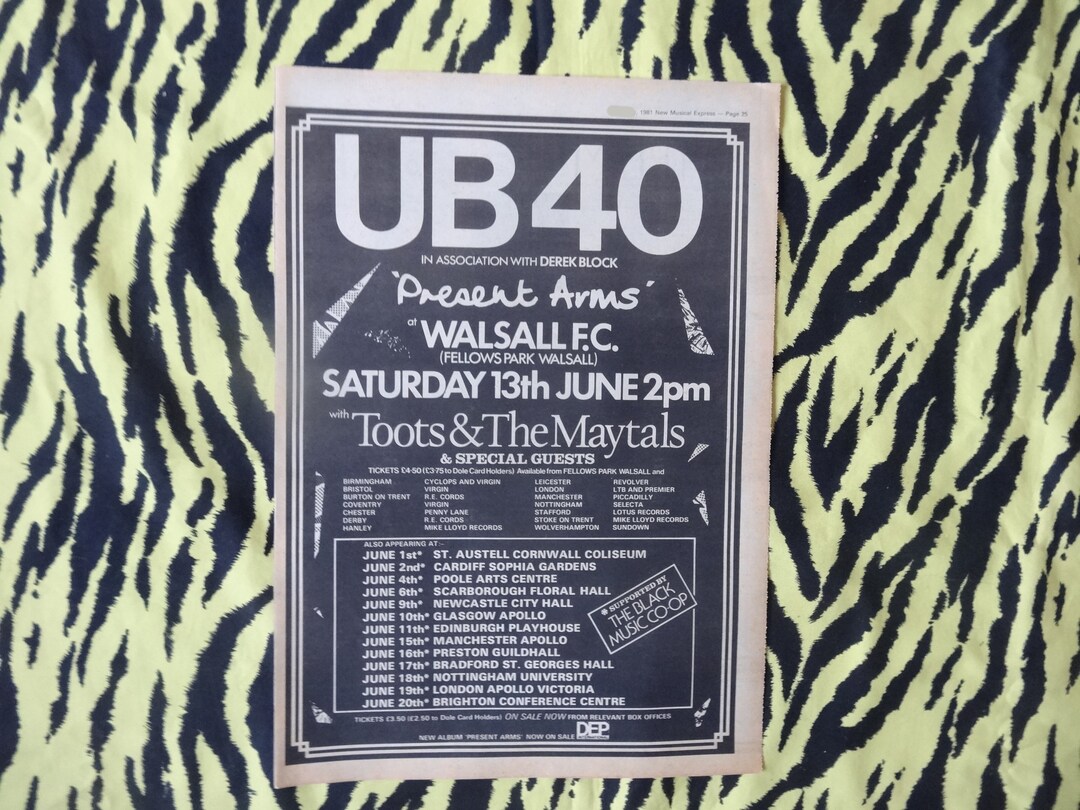 Original 1981 UB40 Tour Advert/poster, Rare Vintage Poster "present ...