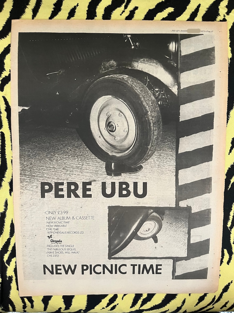 Original 1979 Pere Ubu Advert/poster, Rare Vintage Poster, "new Picnic ...