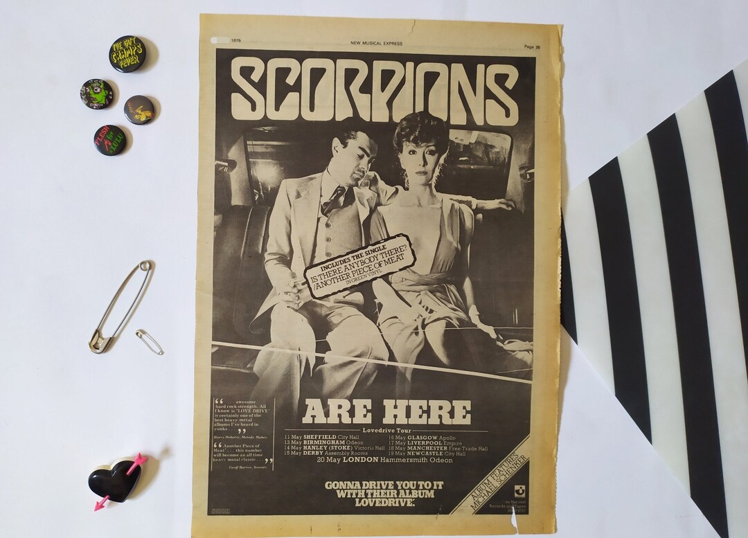 Original 1979 Scorpions Advert/poster, Rare Vintage Poster, Scorpions ...