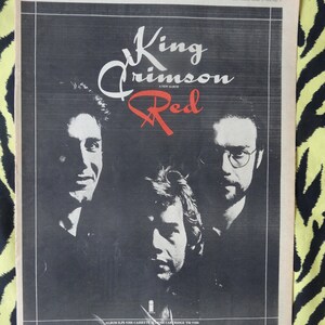 Original 1974 King Crimson Advert/poster, Rare Vintage Poster, "red ...