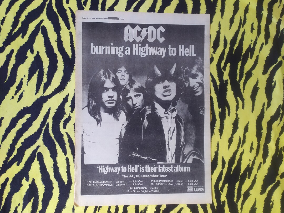 Original 1979 AC/DC Tour Advert/poster Rare Vintage Poster - Etsy