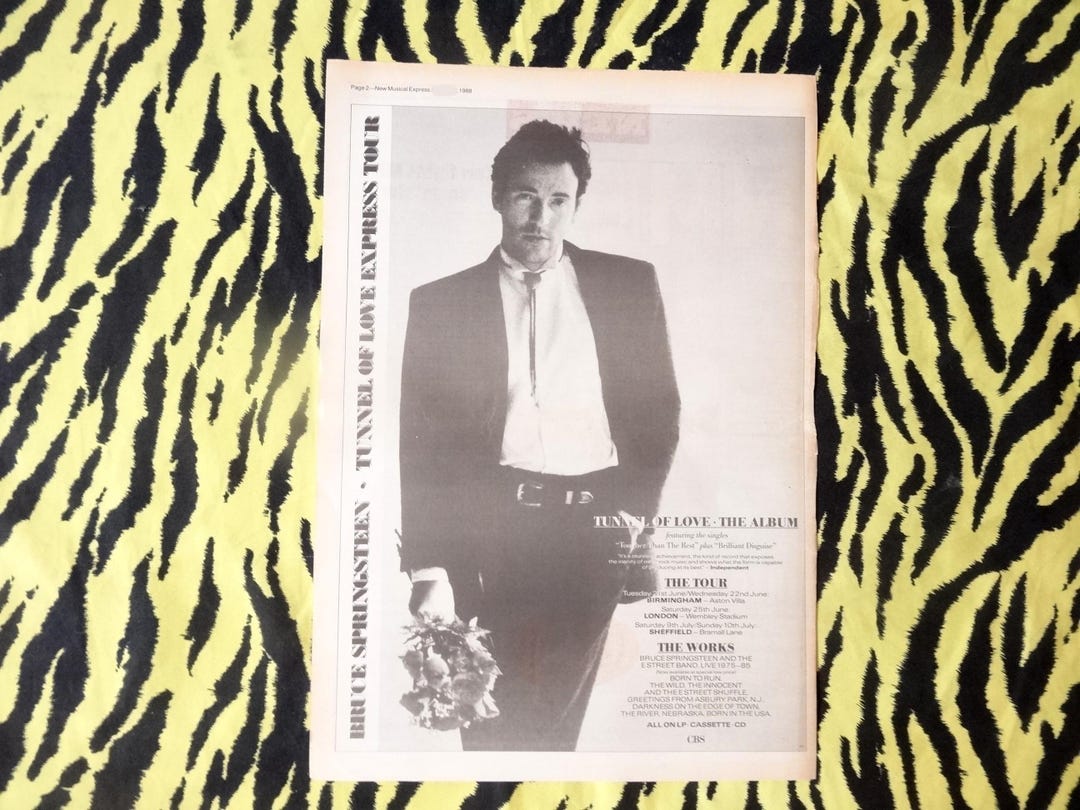 Original 1988 Bruce Springsteen Tour Advert/poster, Rare Vintage Poster ...