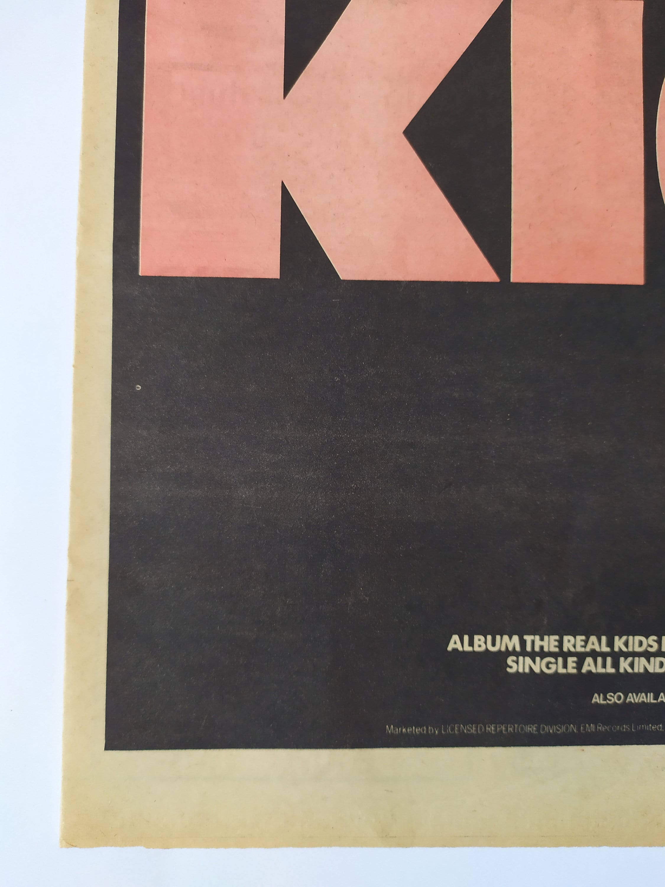 Original 1978 the Real Kids Advert/poster, Rare Vintage Poster crime ...