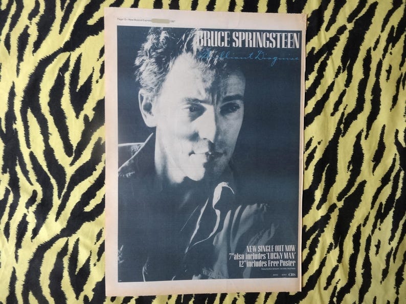 Original 1987 Bruce Springsteen Advert/poster, Rare Vintage "brilliant ...