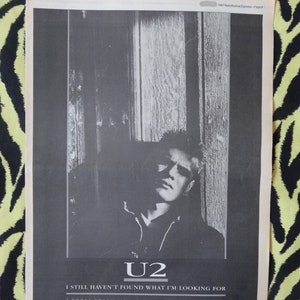 Original 1987 U2 Advert/poster, Rare Vintage Poster "i Still Havent ...