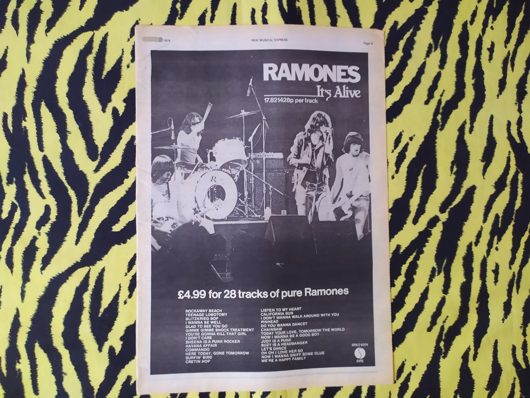 Original 1979 Ramones Advert/poster, Rare Vintage Poster "its Alive ...