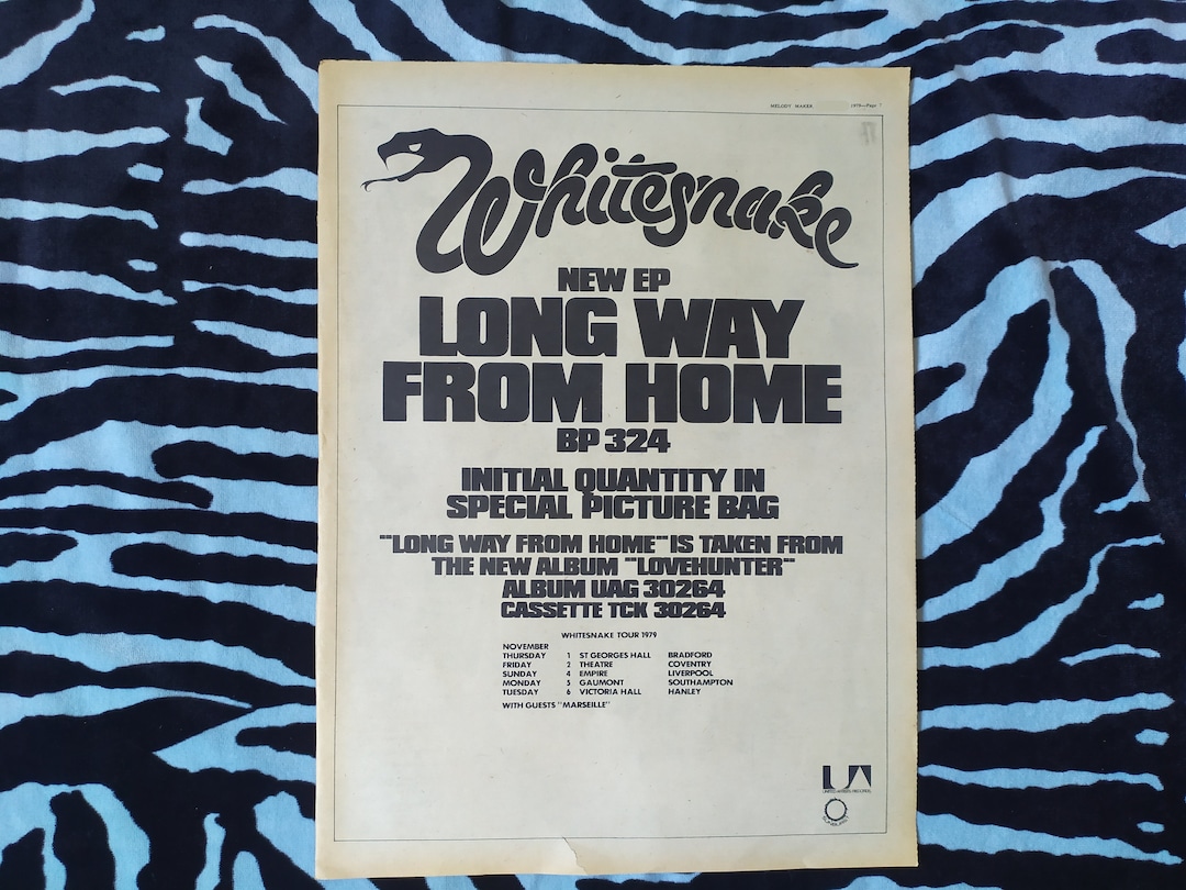Original 1979 Whitesnake Advert/poster "long Way From Home" Rare ...