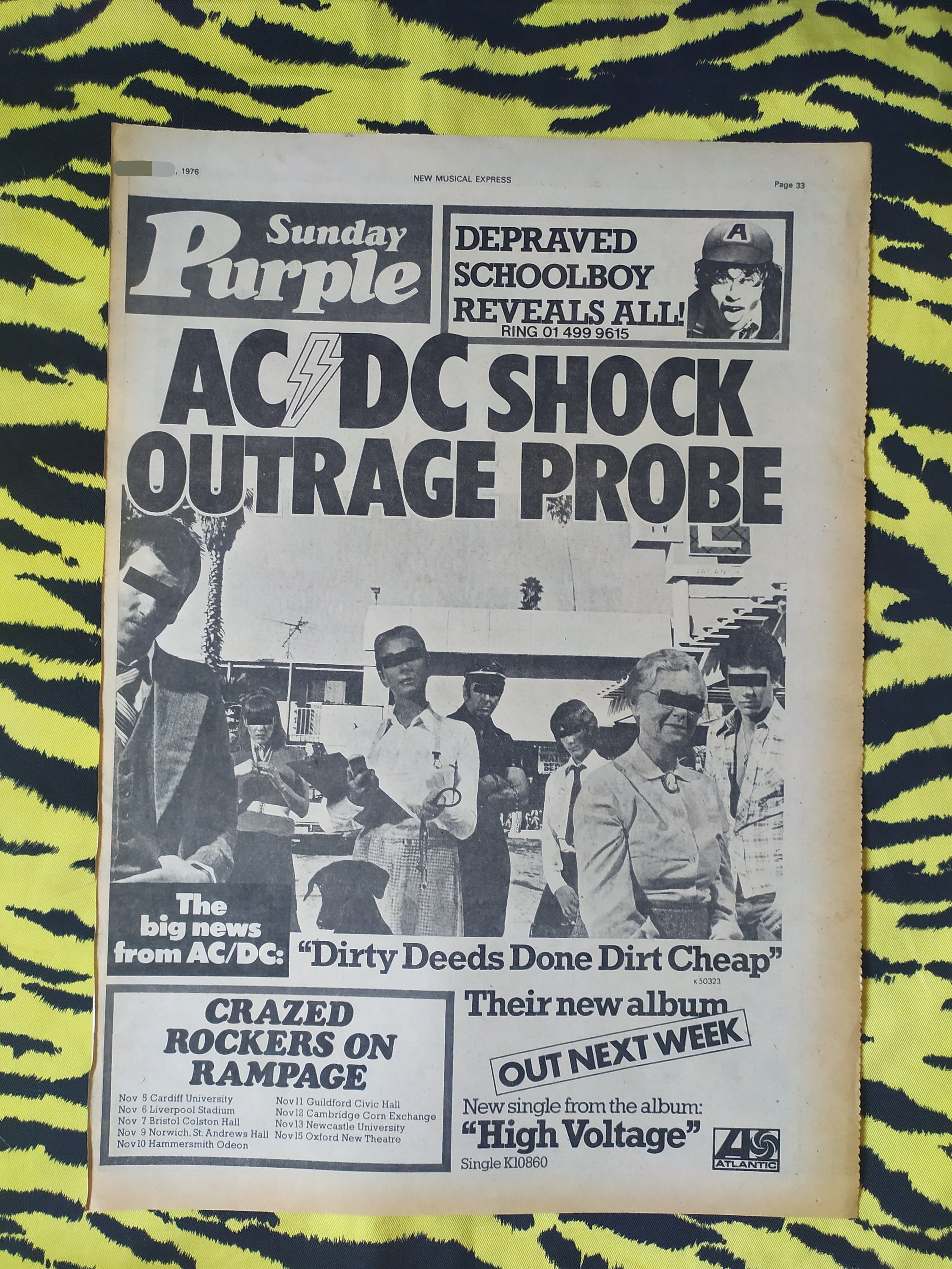 Original 1976 AC/DC Advert/poster, Rare Vintage Poster, dirty Deeds ...