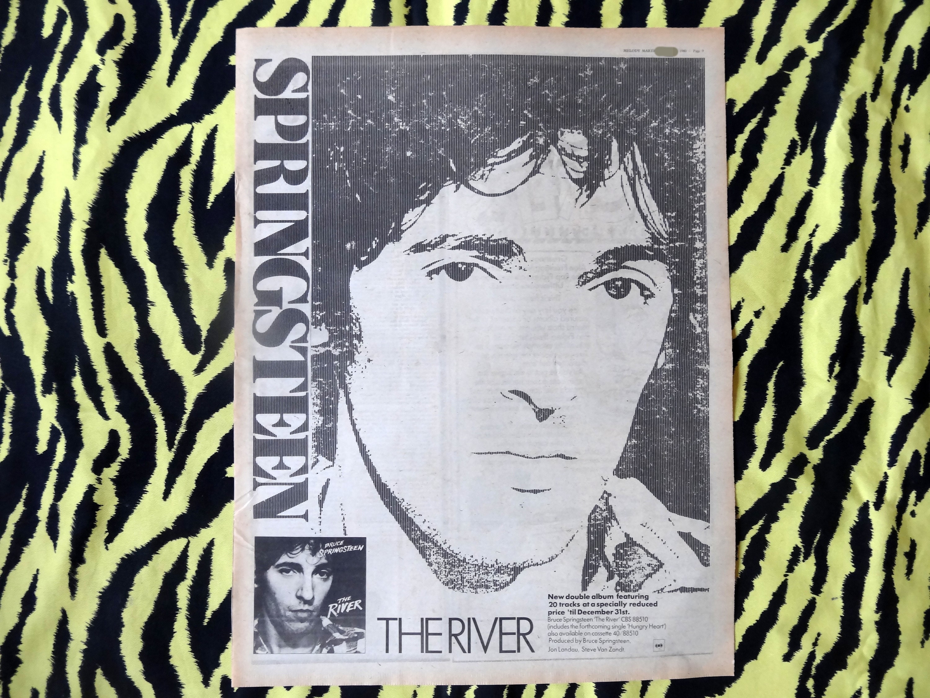 Original 1980 Bruce Springsteen Advert/poster, Rare Vintage Poster ...