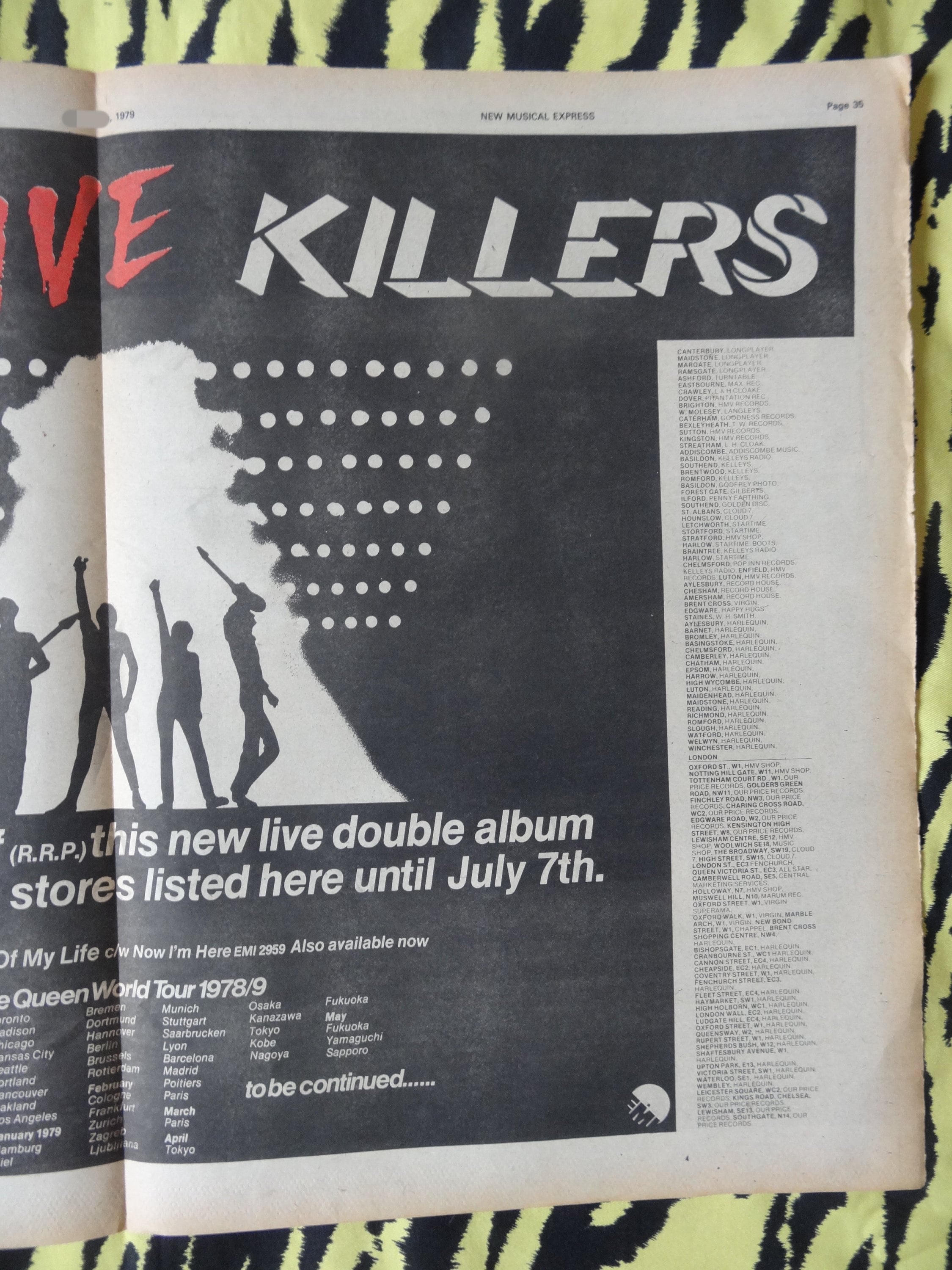 Original 1979 Queen on Tour Double Advert/poster, Rare Vintage Poster ...