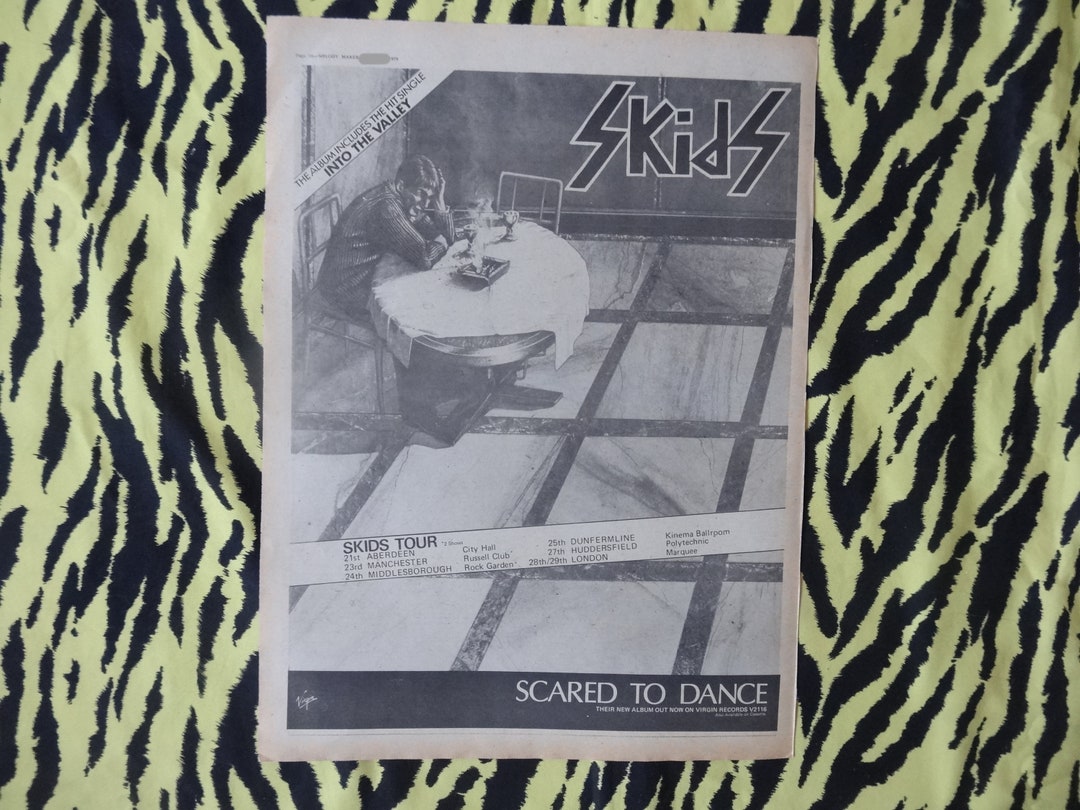 Original 1979 Skids Tour Advert/poster, Rare Vintage Poster scared to ...