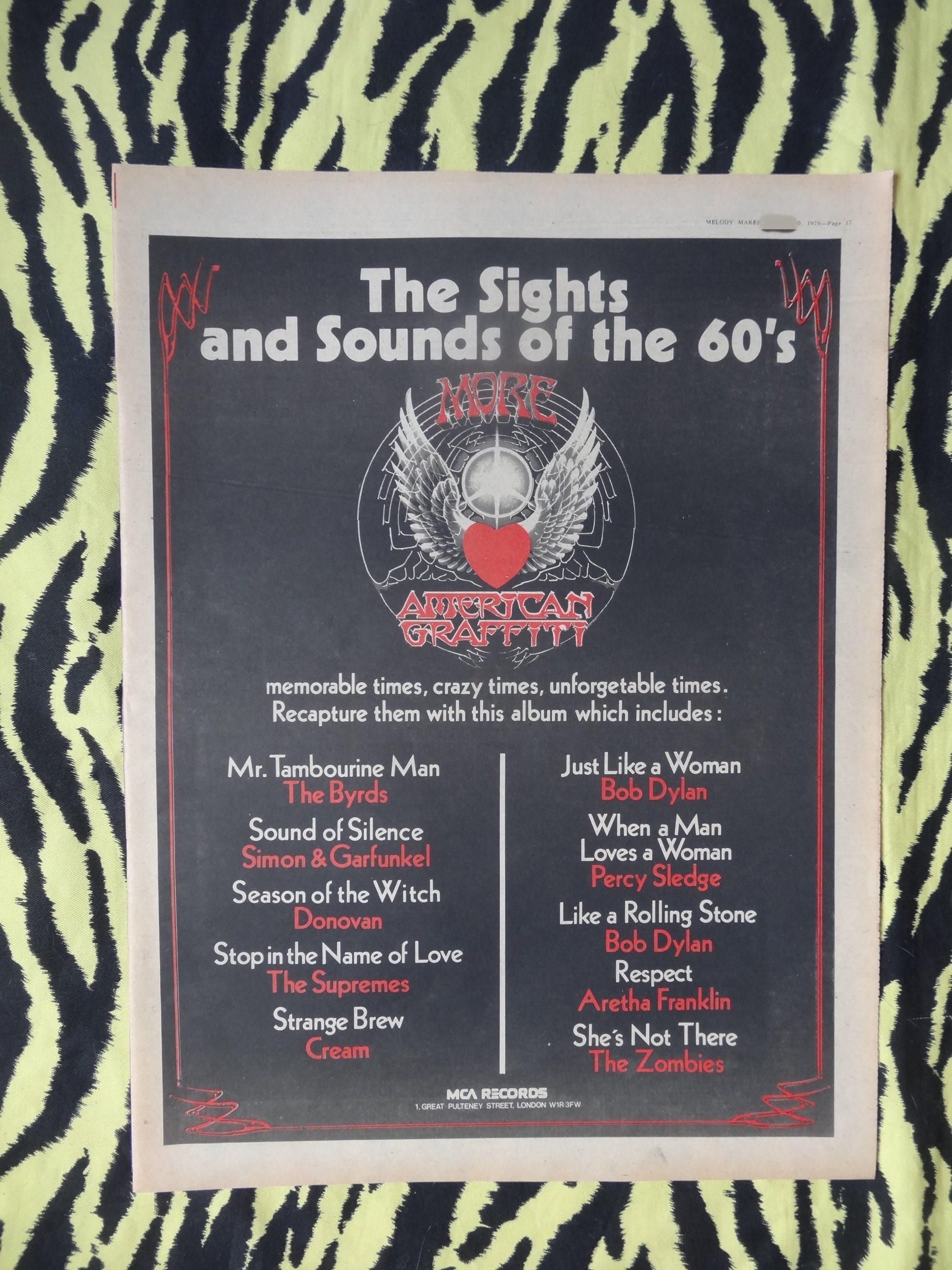 Original 1979 American Graffiti Movie Advert/poster, Rare Vintage ...