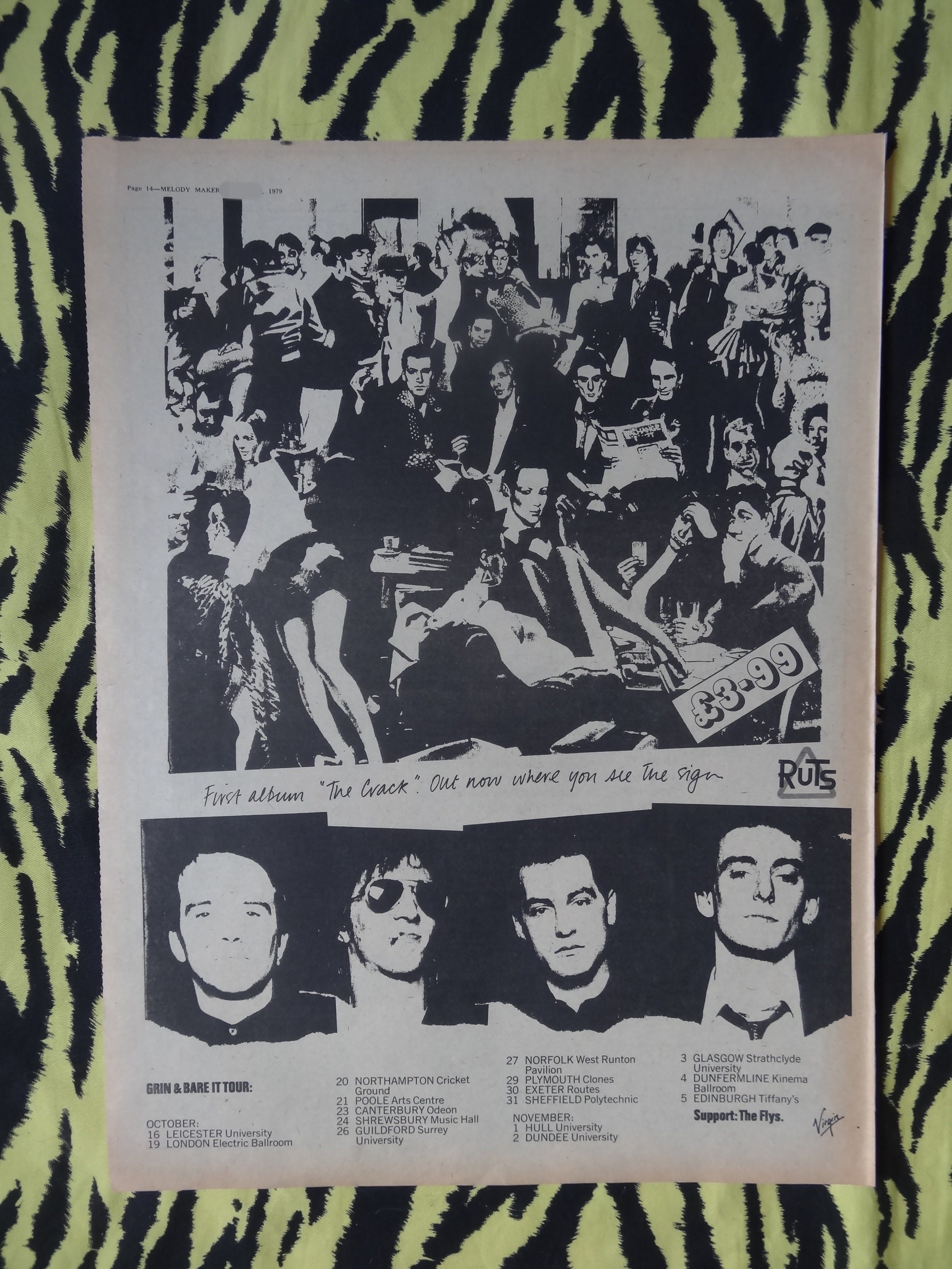 Original 1979 Ruts Tour Advert/poster, Rare Vintage Poster the Crack ...