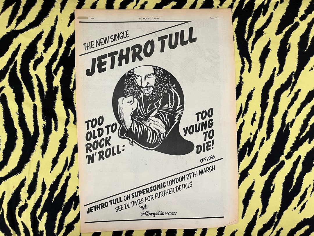 Original 1976 Jethro Tull Advert/poster, Rare Vintage Poster, "too ...