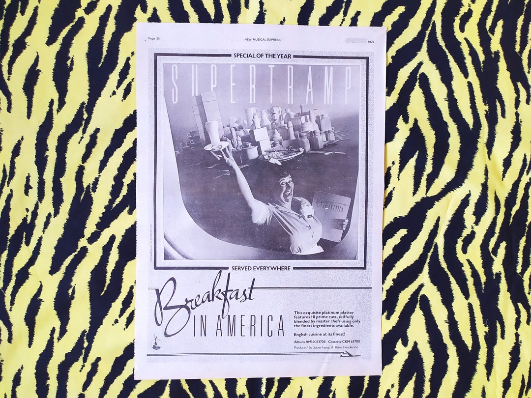Original 1979 Supertramp Advert/poster, Rare Vintage Poster, "breakfast ...