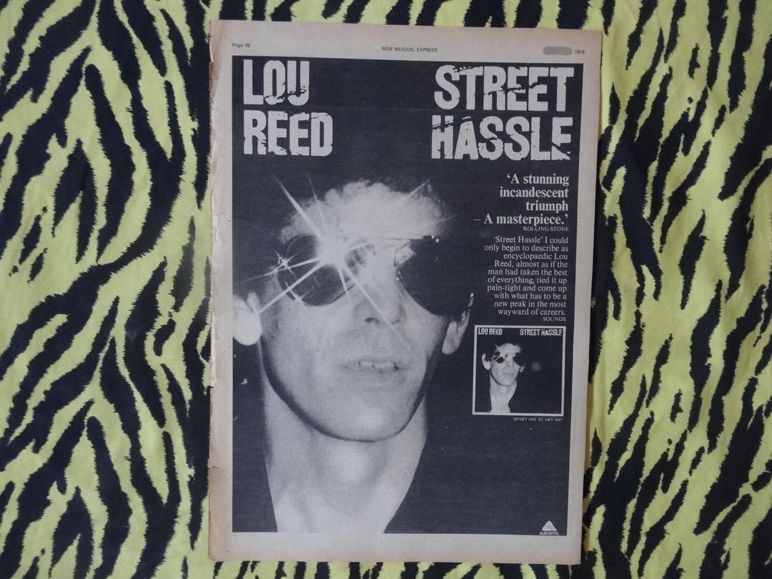 Original 1978 LOU REED Tour Advert/poster, Rare Vintage Poster "street ...