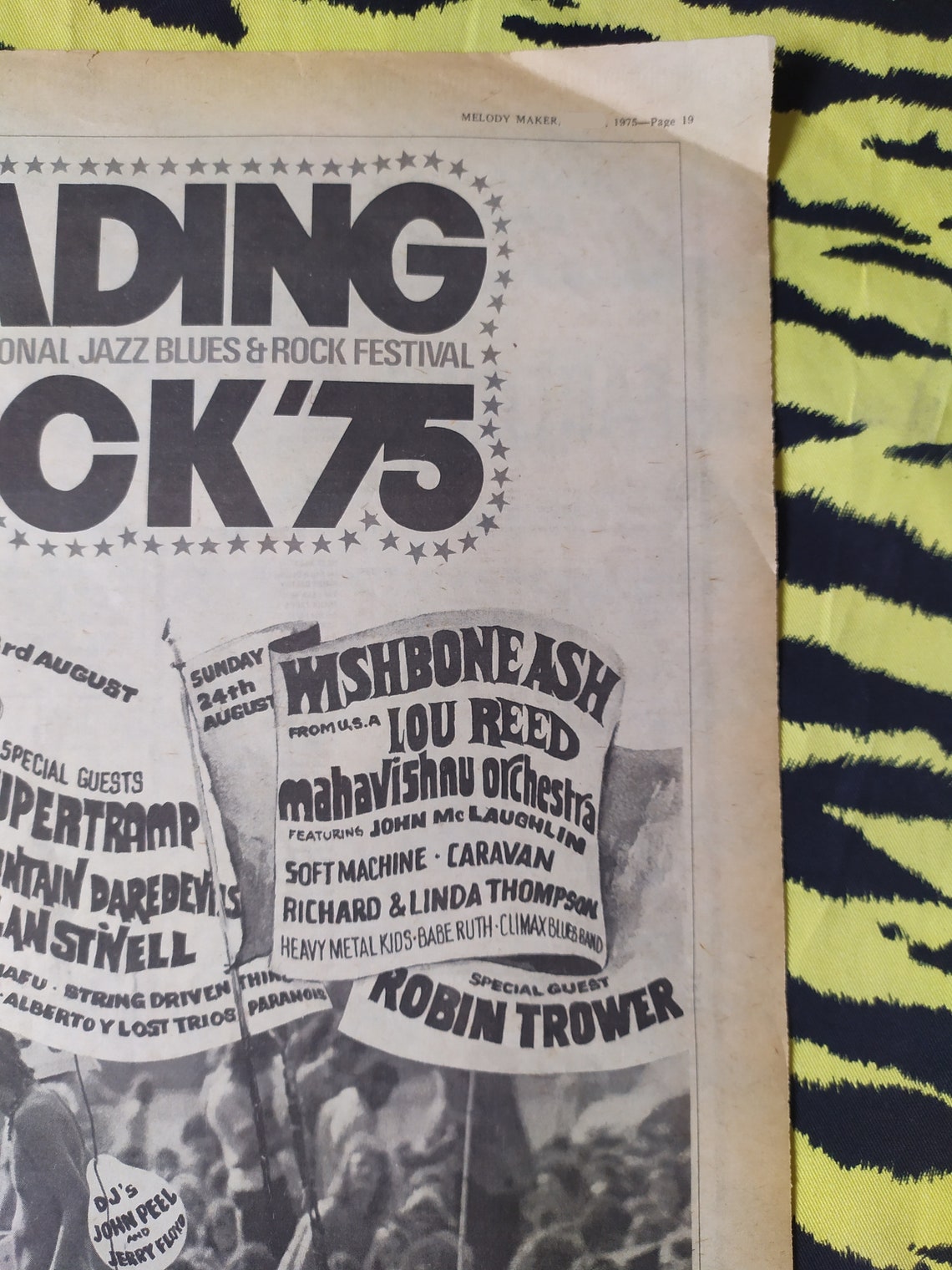 Original 1975 Reading Rock 75 Advert/poster, Rare Vintage Poster ...