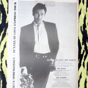 Original 1988 Bruce Springsteen Tour Advert/poster, Rare Vintage Poster ...