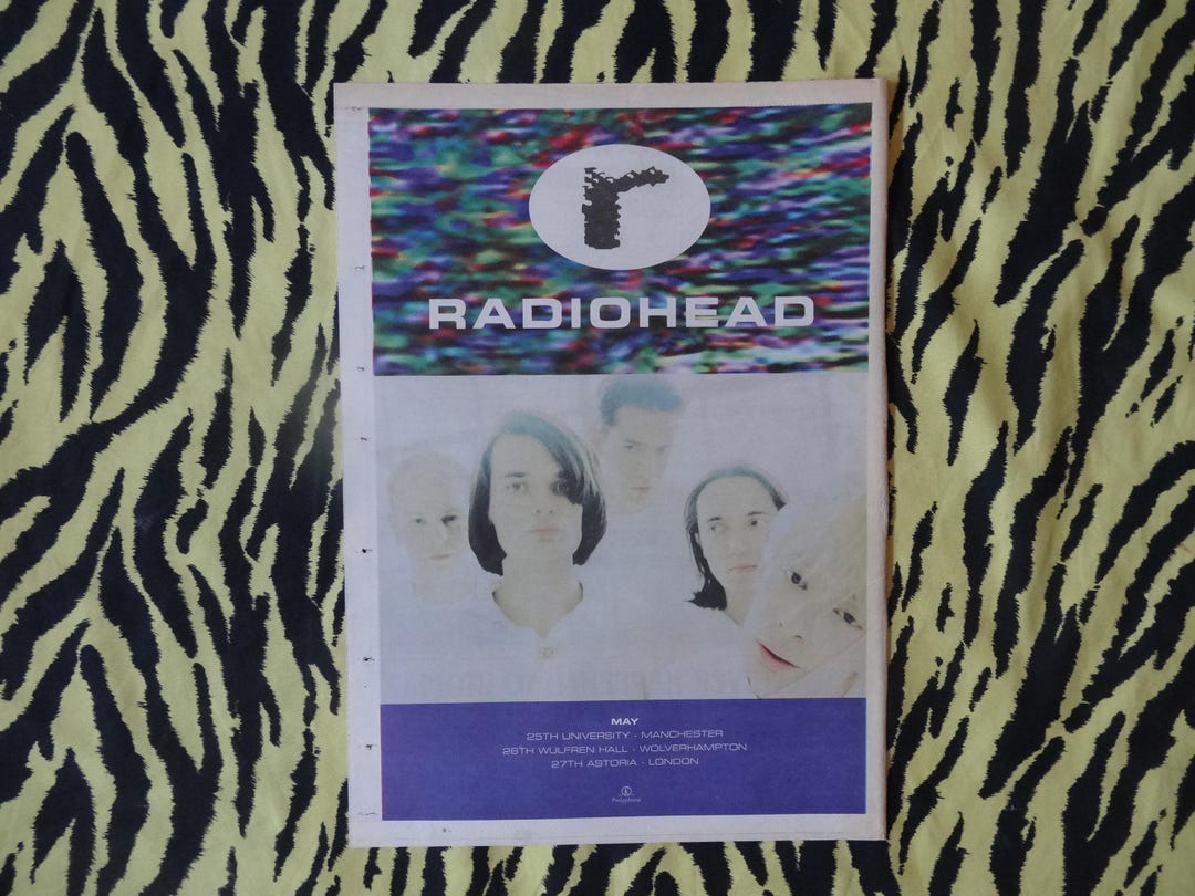 Original 1994 Radiohead Tour Advert/poster, Rare Vintage "uk Tour" Rock ...