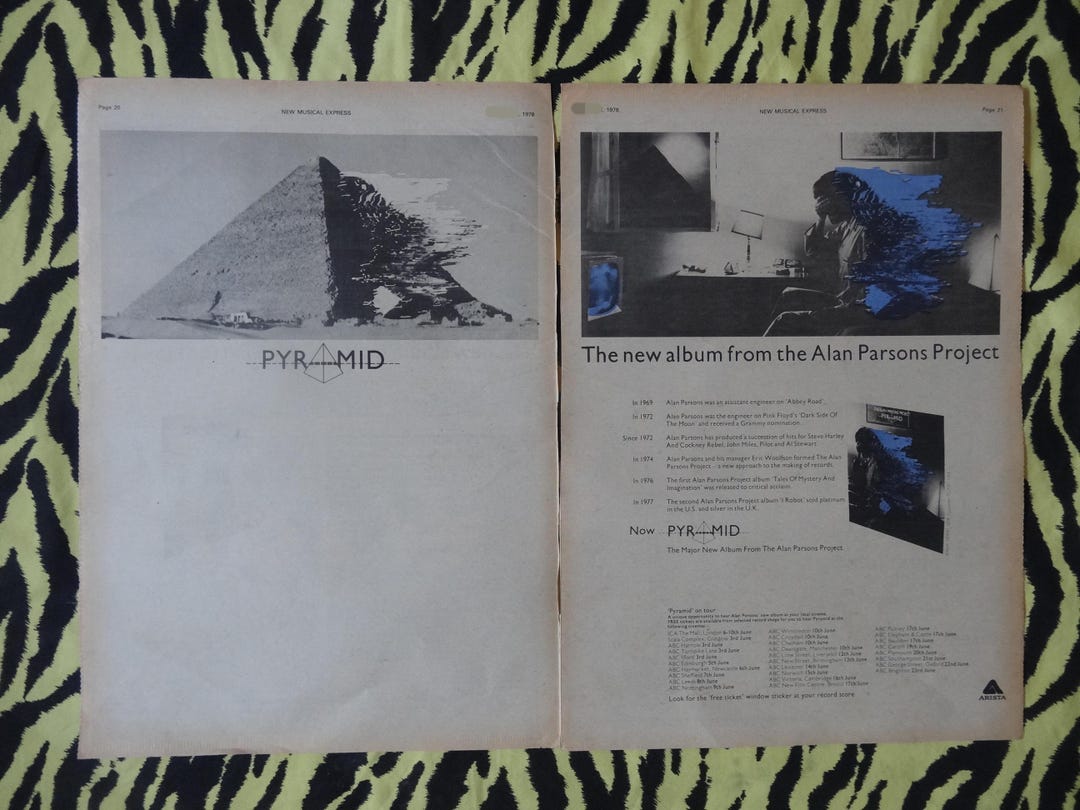 Original 1978 Alan Parsons Double Advert/poster , Rare Vintage Poster ...