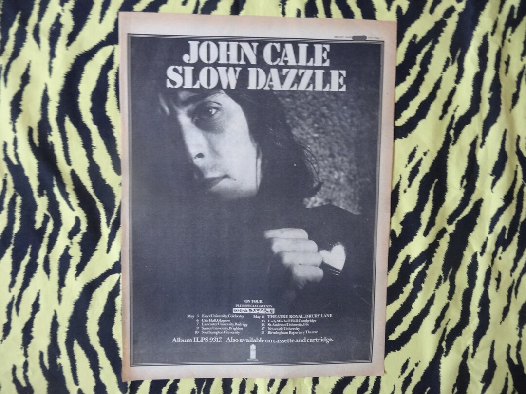 Original 1975 John Cale Tour Advert/poster, Rare Vintage Poster "slow ...