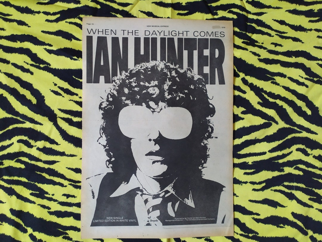 Original 1979 Ian Hunter Advert/poster, Rare Vintage Poster, "when the ...