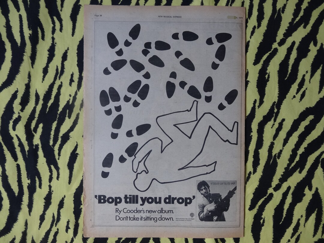 Original 1979 Ry Cooder Advert/poster Rare Vintage Poster "bop Till You ...