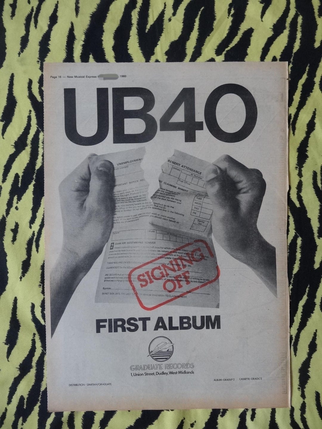 Original 1980 UB40 Tour Advert/poster, Rare Vintage Poster "first Album ...