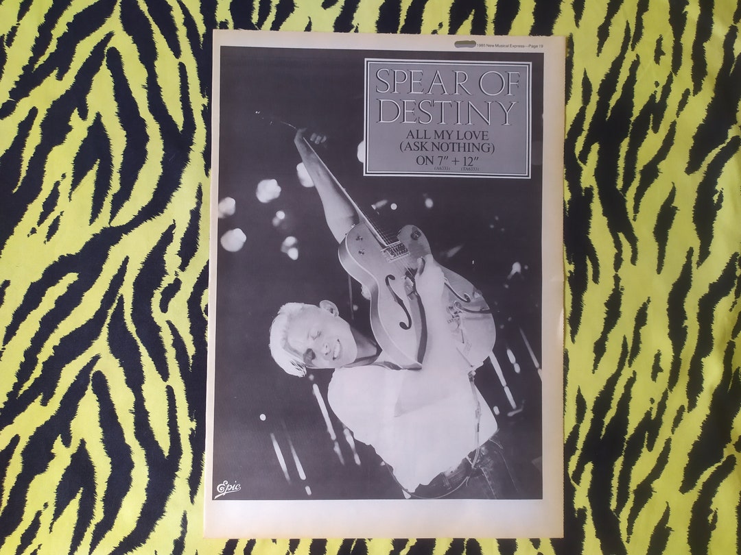 Original 1985 Spear of Destiny Advert/poster, Rare Vintage Poster, "all ...