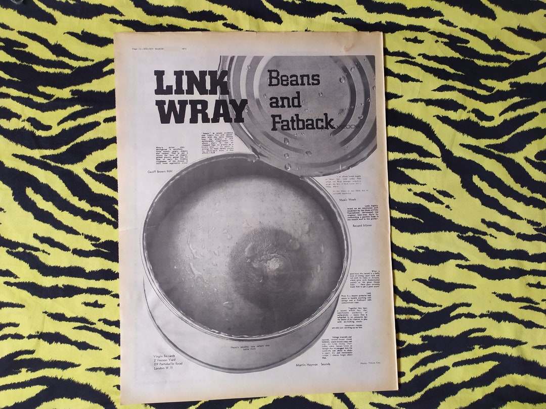 Original 1973 Link Wray Advert Poster, Rare Vintage Poster, "beans and ...