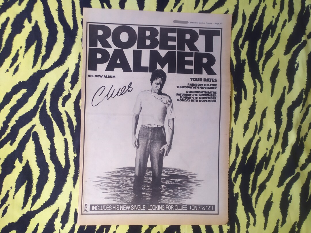 Original 1980 Robert Palmer Tour Advert/poster, Rare Vintage Poster ...