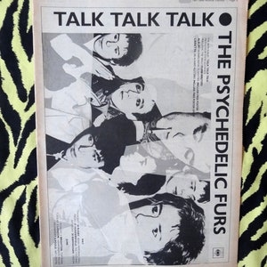 Original 1981 the Psychedelic Furs Tour Advert/poster, Rare Vintage ...