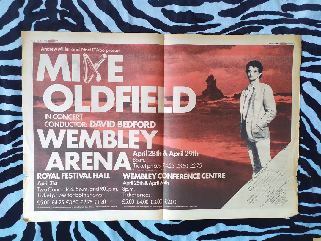 Original 1979 Mike Oldfield Double Advert/poster, Rare Vintage Poster ...
